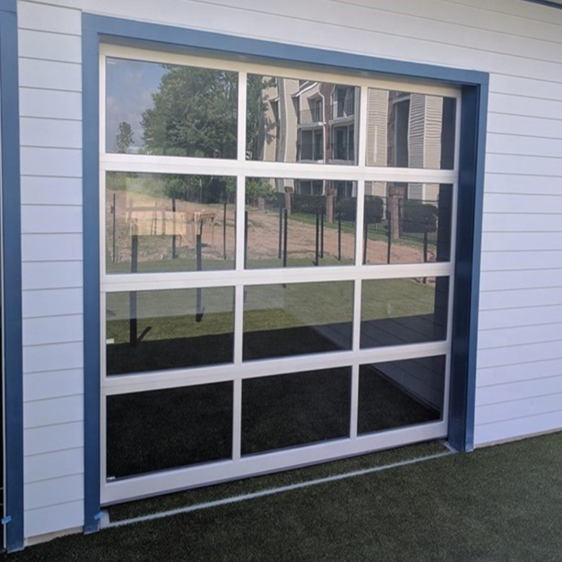 16 X 7 Full View Plexiglass Glass Aluminum Garage Door with Passing ...